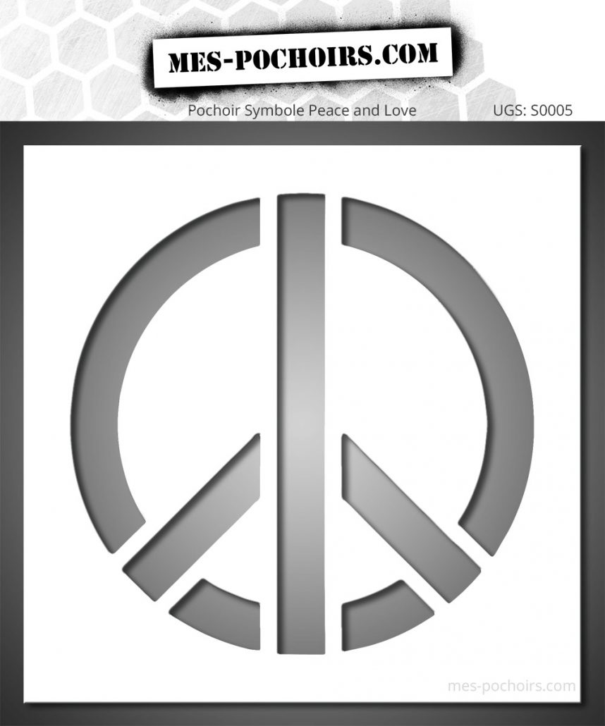 Pochoir Symbole Peace & Love – Déco DIY pour artistes créatifs