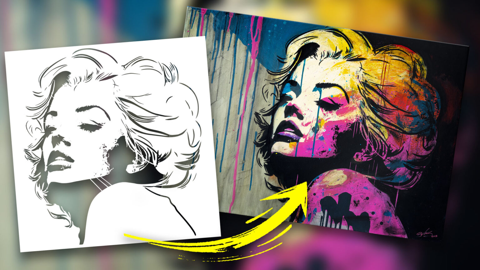 Pochoir Pop Art : l'incroyable œuvre de Marilyn Monroe par John Beckley ...