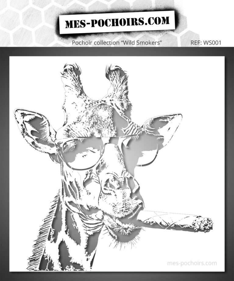 Pochoir girafe fumant un cigare - Design unique et amusant