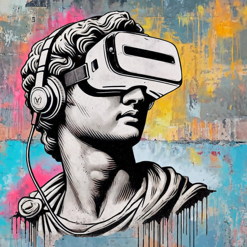 Pochoir Cyber Statue - Parfait pour Mur, Toile et Création Artistique